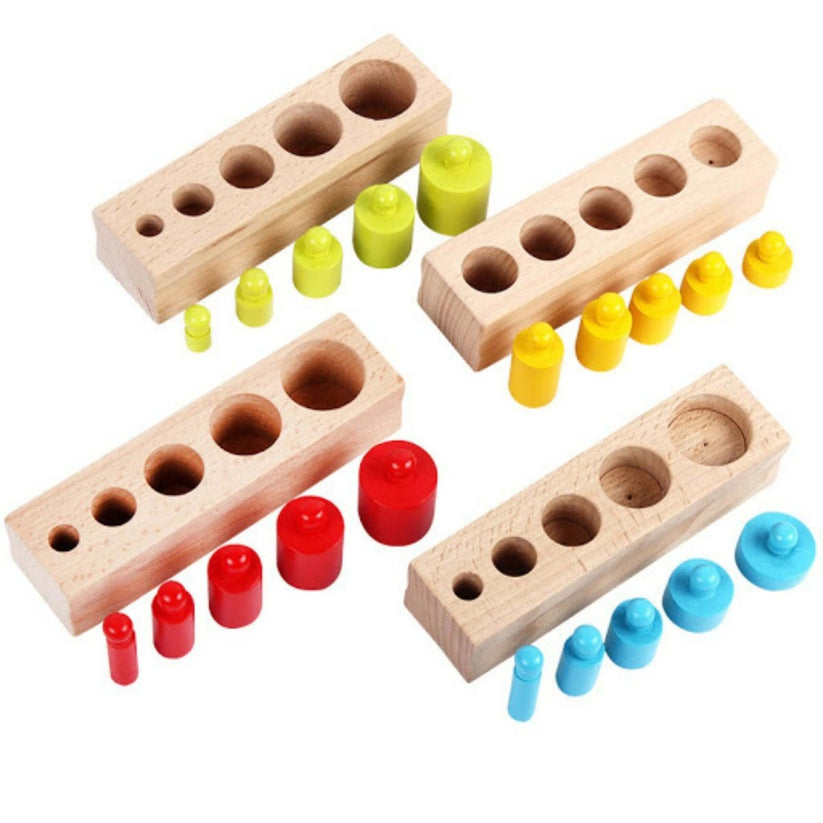 Educational Baby Stacking Blocks Wood Montessori Cylinders – Woodesa