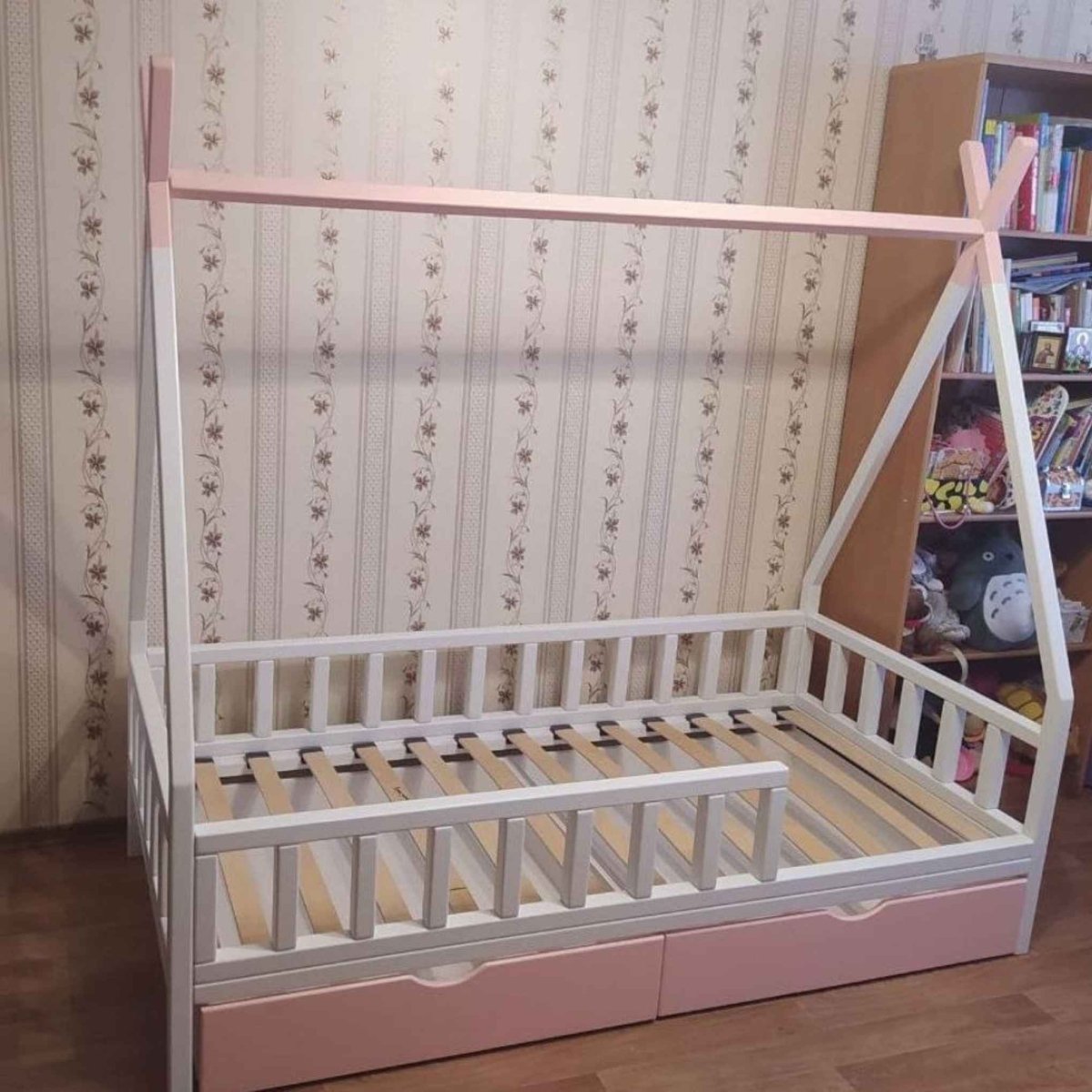 Wooden Floor Bed for Children Platform Montessori Tent Crib – Woodesa
