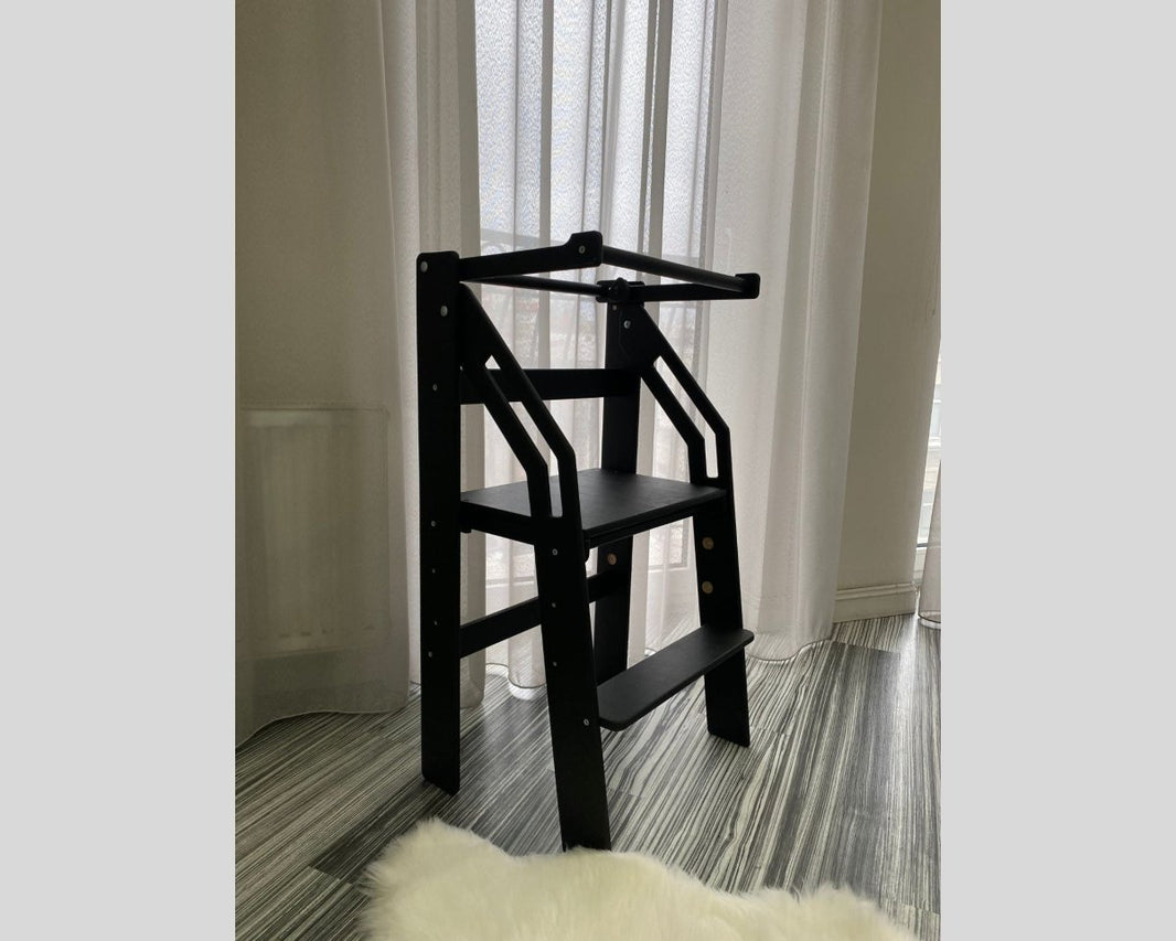 Toddler Chair Learn Montessori Tower Foldable Kitchen Wood – Woodesa